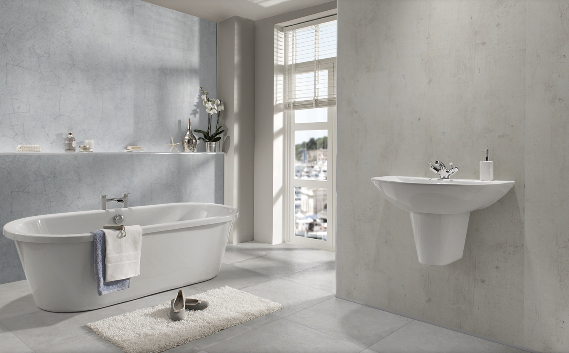 Midnight Blue Bathroom Wall Panels – Showerwall