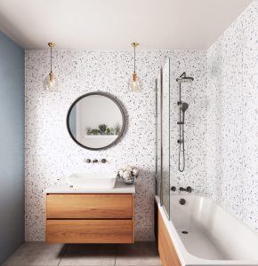 Positano Blue Terrazzo Bathroom Wall Panels – Showerwall