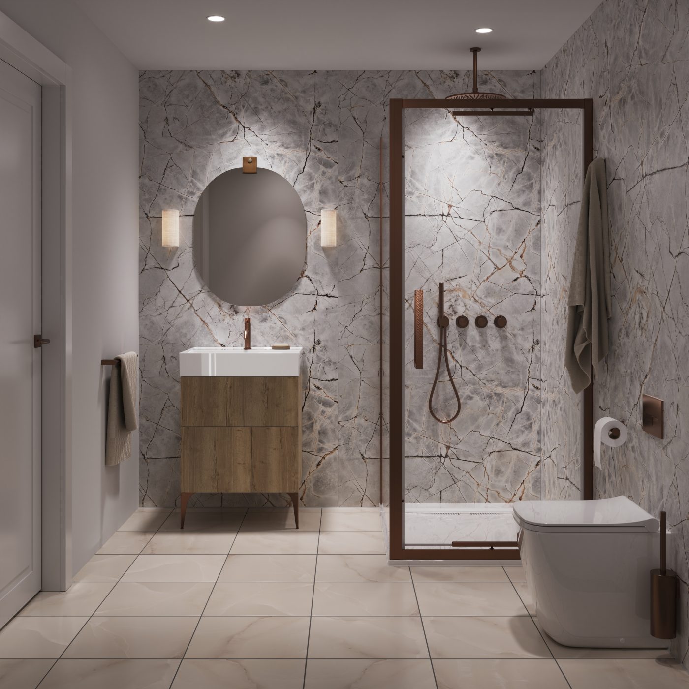 Roma Marble Bathroom Wall Panels