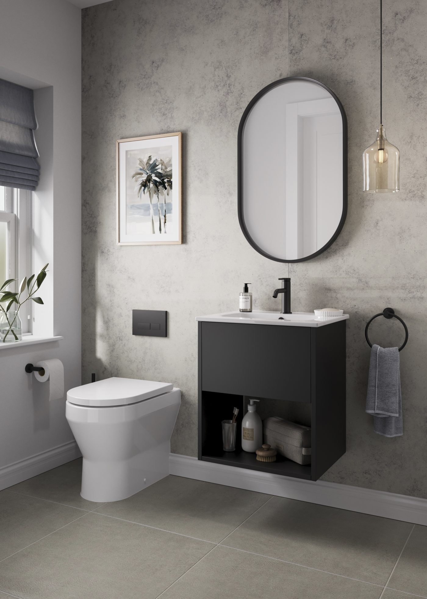 Quartz Grey Bathroom Wall Panels