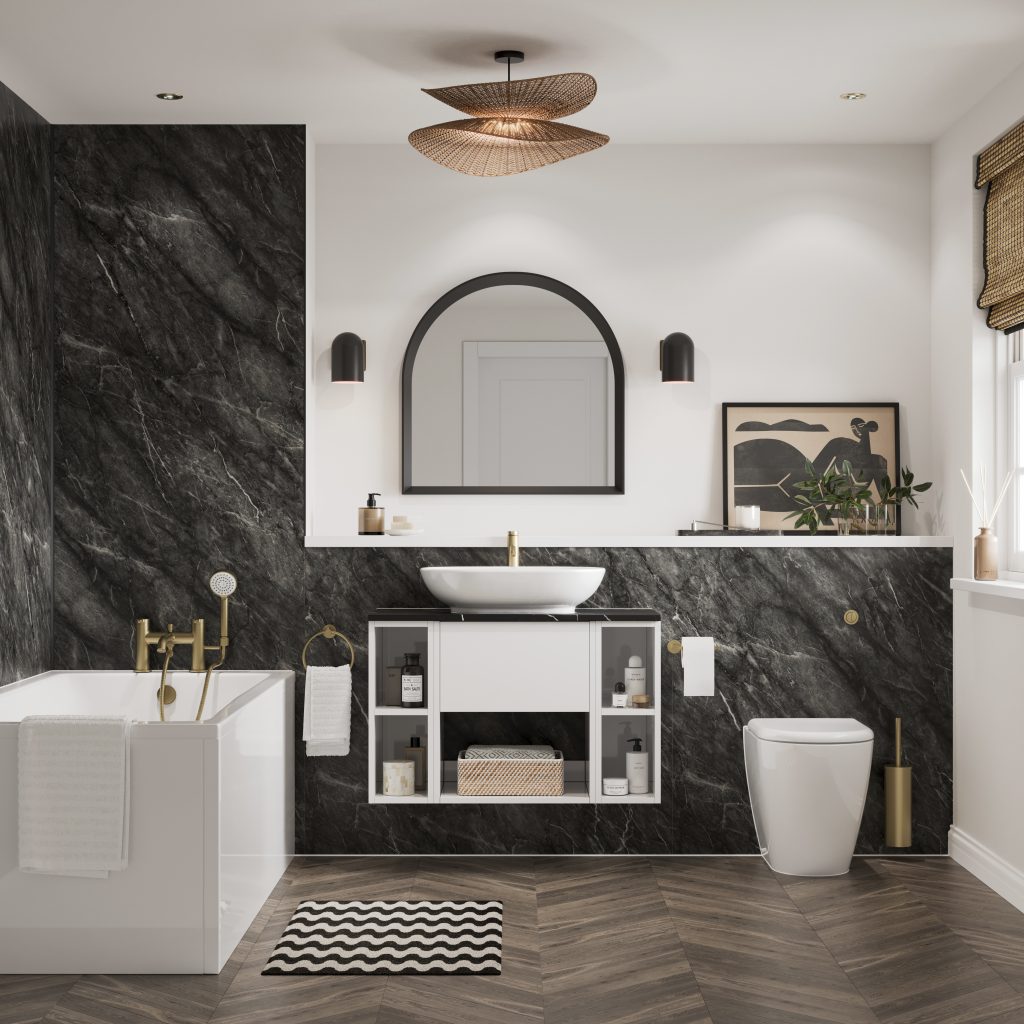Nero Marble Bathroom Wall Panels