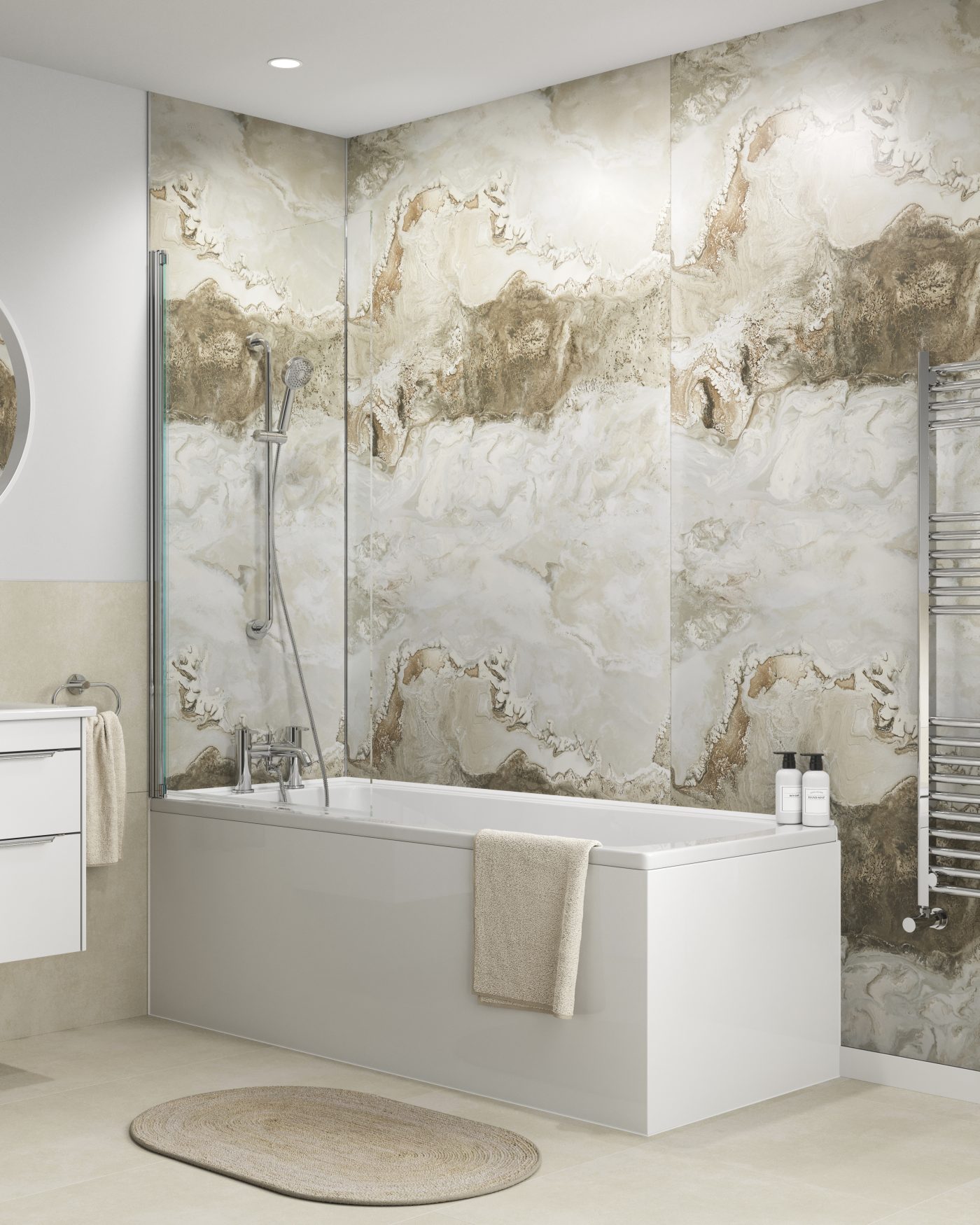 Mocha Bathroom Wall Panels