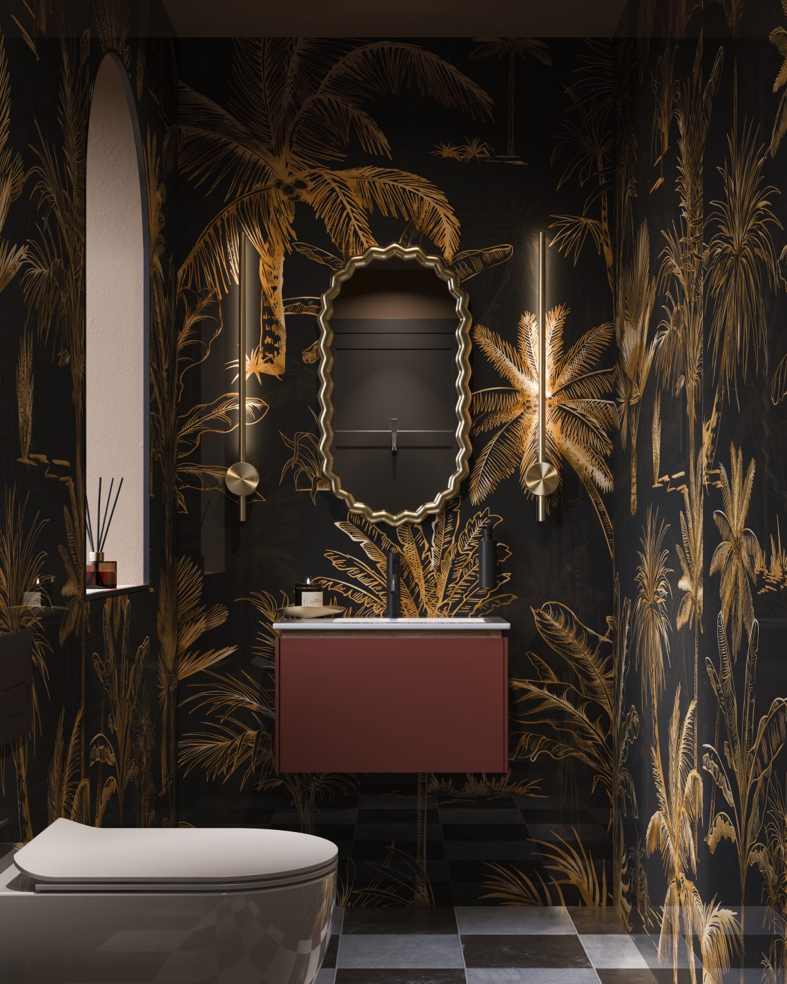 Tropical Palm Bathroom Wall Panels
